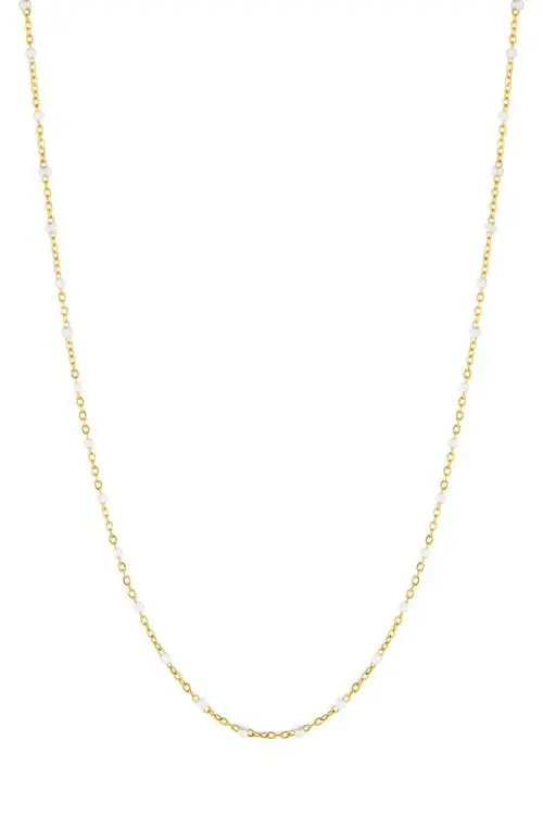 ATOLEA White Beaded Choker - Gold
