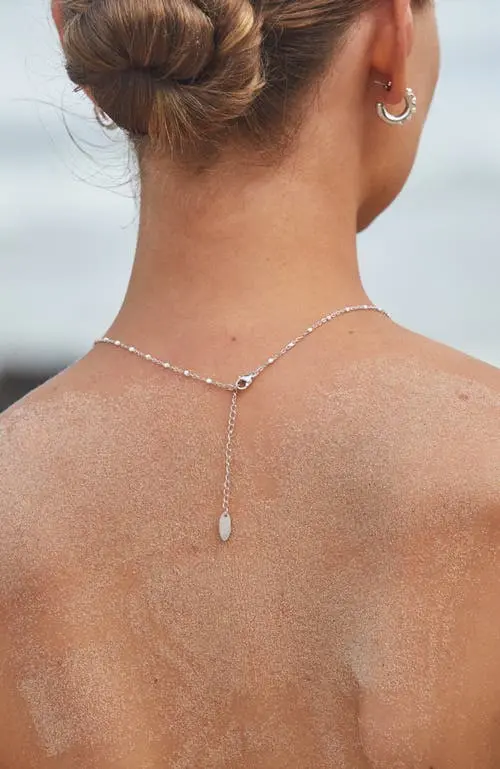 ATOLEA White Beaded Enamel Choker Necklace - Silver