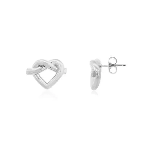 THE LOVERY Fine Jewelry Heart Knot Stud Earrings - Sterling Silver