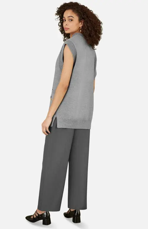 YUMI Knitted V-neck Vest Tunic