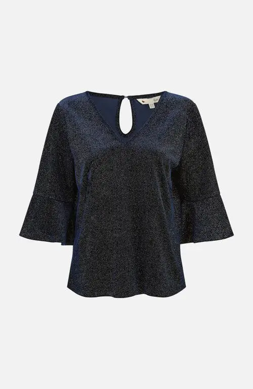 YUMI Fluted Sleeve Relaxed Fit Top