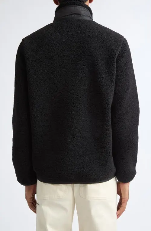 Moncler Zip Front Fleece Cardigan - Black