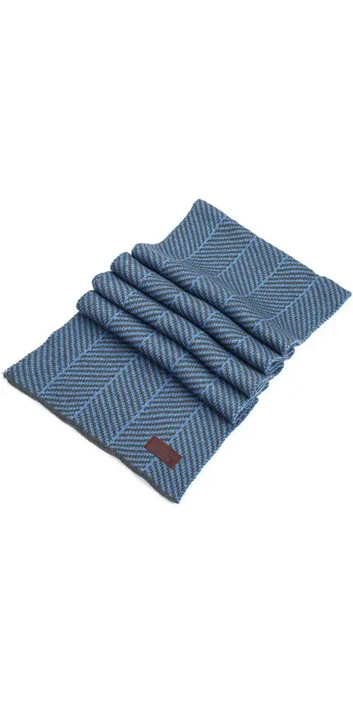 GALLERY SEVEN Herringbone Soft Knit Scarf - Gray/blue