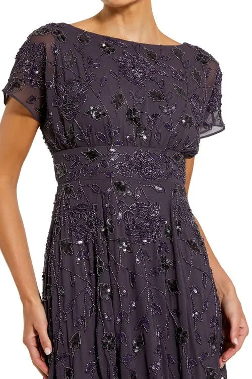 Mac Duggal Embellished Georgette A-line Gown
