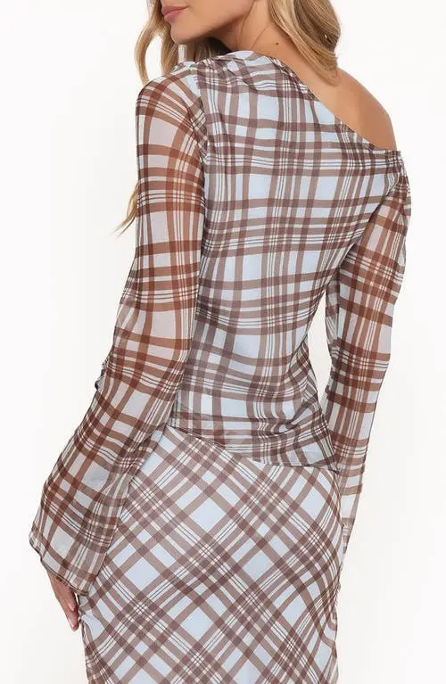 PETAL & PUP Caitriona Plaid Cowl Neck Top