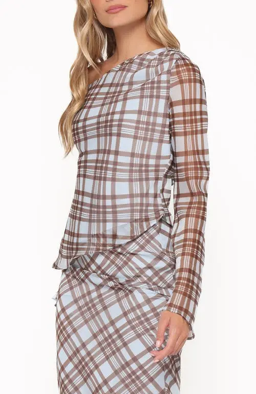 PETAL & PUP Caitriona Plaid Cowl Neck Top
