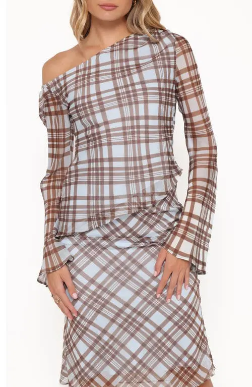 PETAL & PUP Caitriona Plaid Cowl Neck Top