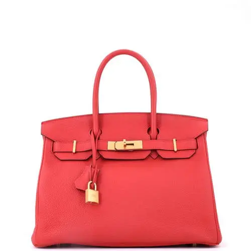 Hermès Birkin Handbag Togo With Gold Hardware 30 - Red