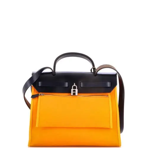 Hermès Herbag Zip Leather And Toile 31