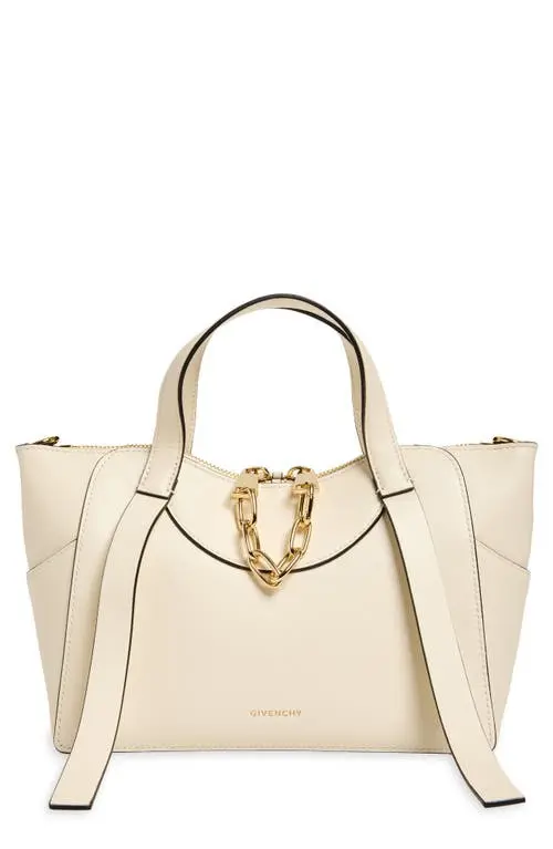 Givenchy Small Leather Chain Zip Tote - Cream