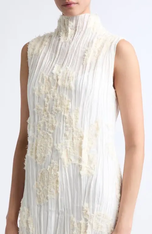 KALLMEYER Nala Cotton & Silk Blend Eyelash Plissé Gown