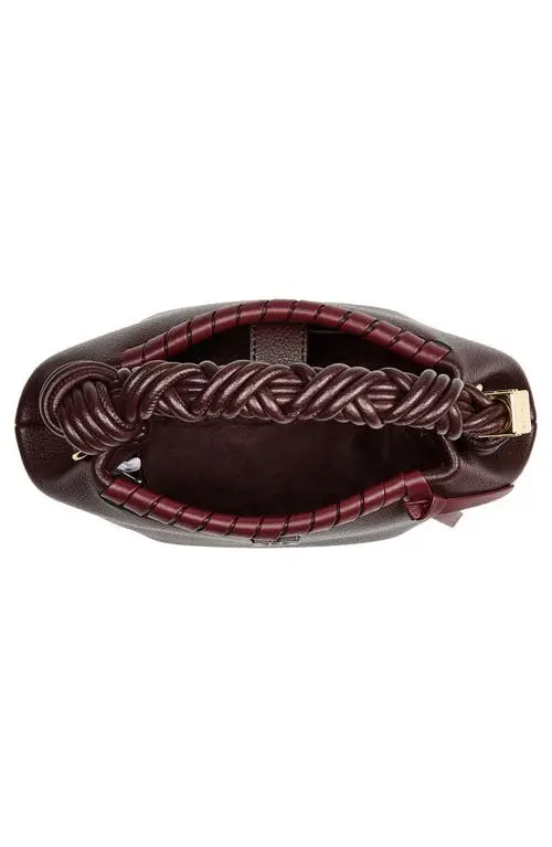 GANNI Mini Bou Leather Top Handle Bag - Bitter Chocolate