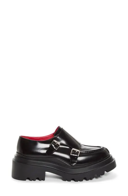 Plan C Monk Strap Buckle Platform Loafer