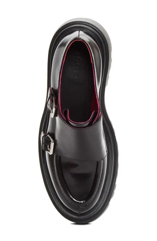 Plan C Monk Strap Buckle Platform Loafer