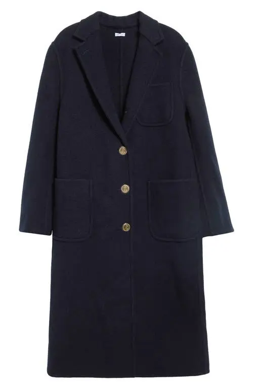 Thom Browne Bell Sleeve Virgin Wool Coat - Navy