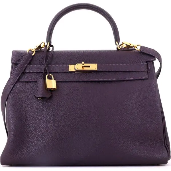 Hermès Kelly Handbag Purple Togo With Gold Hardware 35 - Red