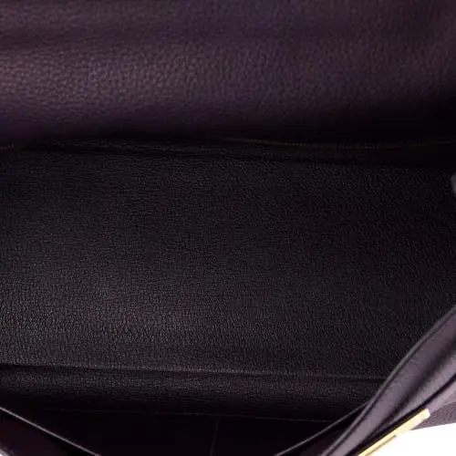 Hermès Kelly Handbag Purple Togo With Gold Hardware 35