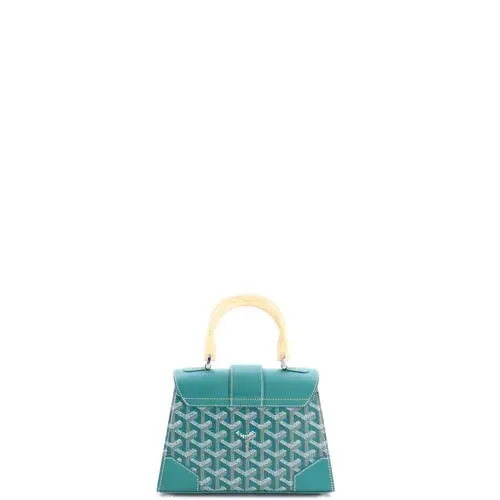 Goyard Structured Saigon Top Handle Bag Coated Canvas With Leather Mini