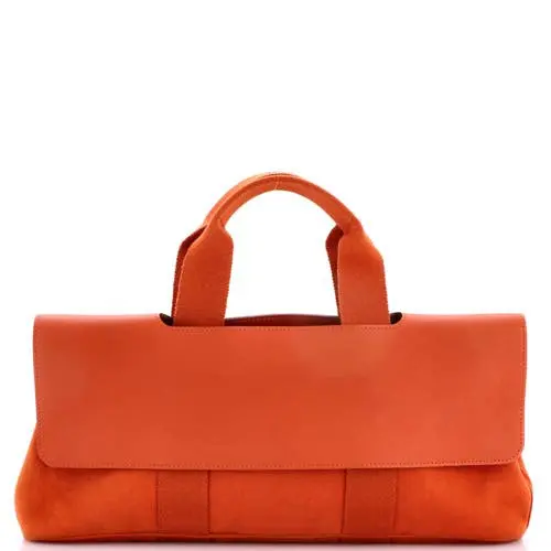Hermès Valparaiso East West Bag Toile And Leather Pm - Orange