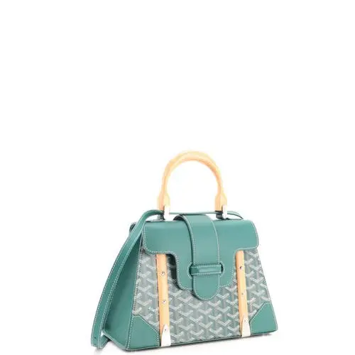 Goyard Saigon Top Handle Bag Coated Canvas With Leather Pm
