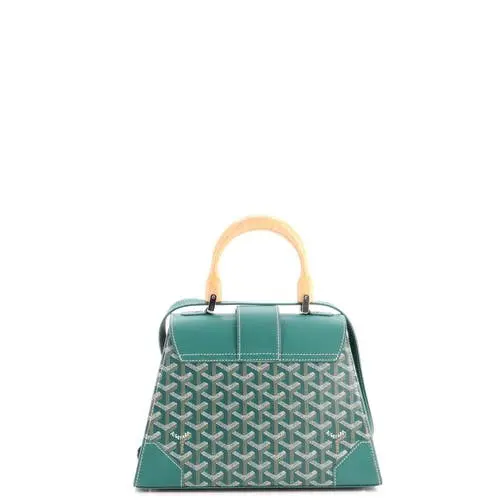Goyard Saigon Top Handle Bag Coated Canvas With Leather Pm