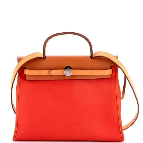 Hermès Herbag Zip Leather And Toile 31 - Red