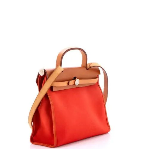 Hermès Herbag Zip Leather And Toile 31 - Red