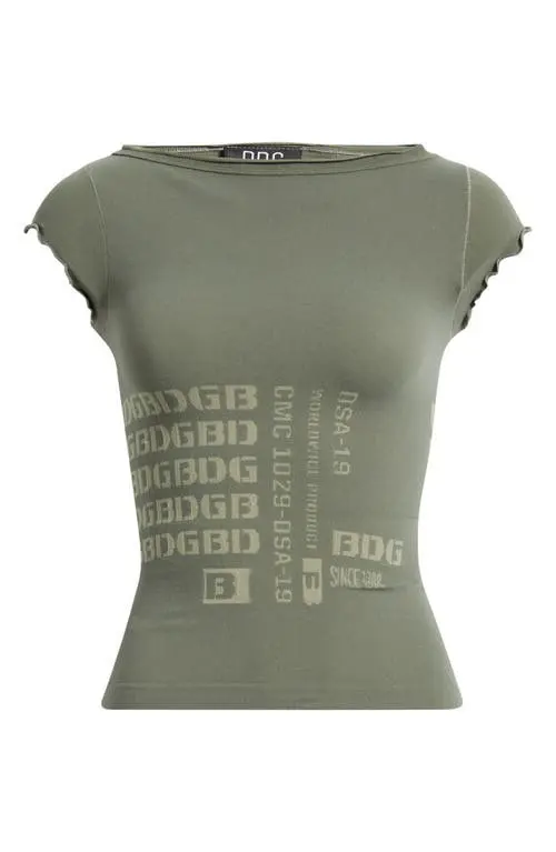 BDG URBAN OUTFITTERS Graphic Seamless Baby Tee - Khaki