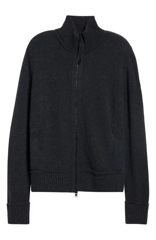 Moncler Virgin Wool & Cashmere Cardigan - Charcoal