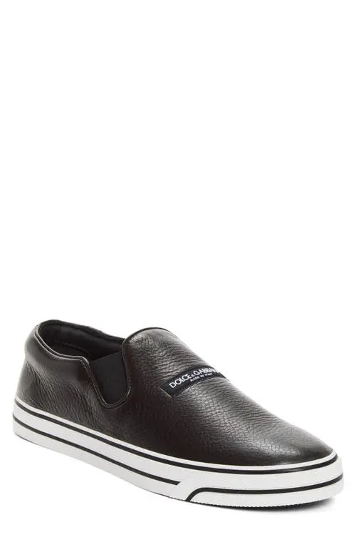 Dolce & Gabbana Deerskin Leather Slip-on Sneaker - Ebano