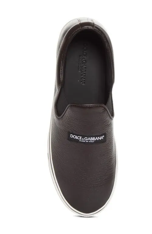 Dolce & Gabbana Deerskin Leather Slip-on Sneaker