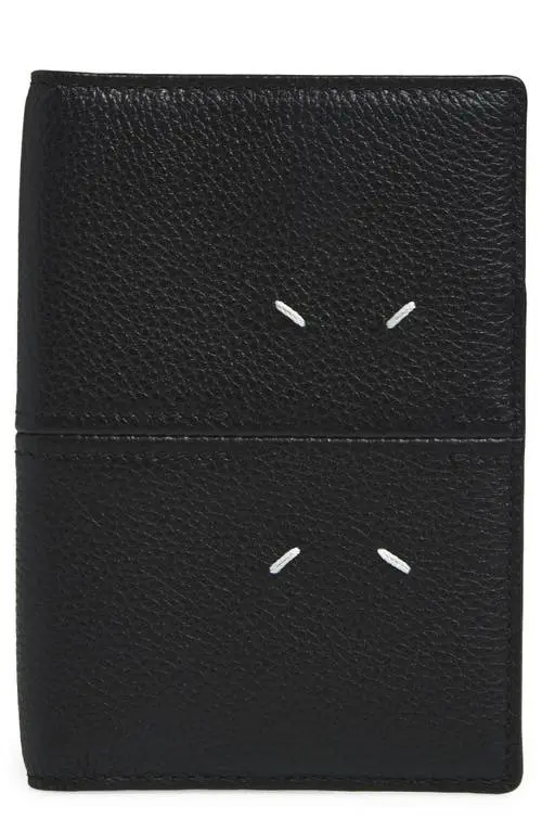 MAISON MARGIELA Grained Leather Passport Holder - Black