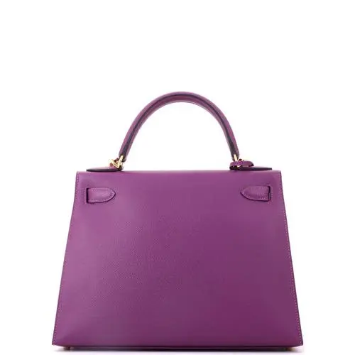 Hermès Kelly Handbag Purple Epsom With Gold Hardware 28