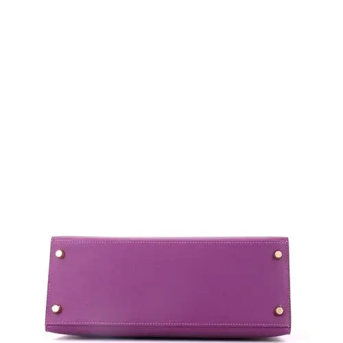 Hermès Kelly Handbag Purple Epsom With Gold Hardware 28