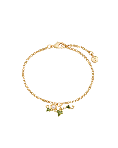 FABLE ENGLAND Ivy & Pearl T-bar Bracelet - Gold