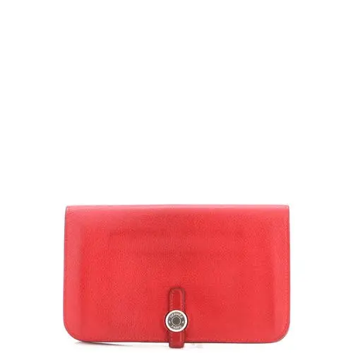 Hermès Dogon Duo Combined Wallet Leather - Red