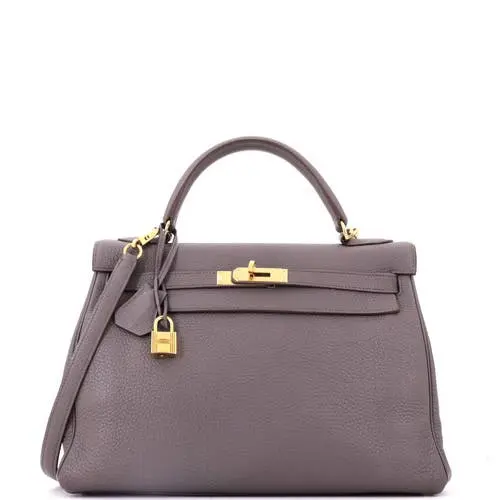 Hermès Kelly Handbag Togo With Gold Hardware 32 - Grey