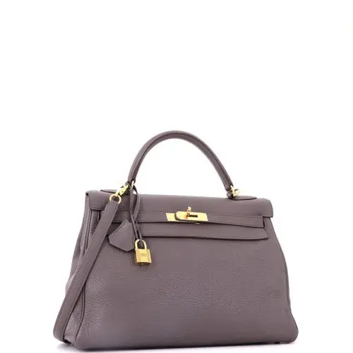 Hermès Kelly Handbag Togo With Gold Hardware 32 - Grey