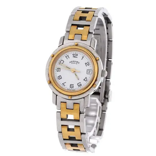 Hermès Clipper Quartz Watch Stainless Steel With Plated Metal 24