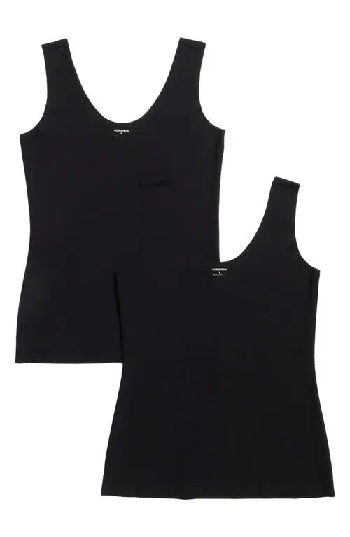 Nordstrom Pack Of 2 Invisible Edge Tanks - Black