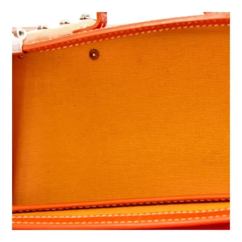 Goyard Structured Saigon Top Handle Bag Coated Canvas With Leather Mini - Orange