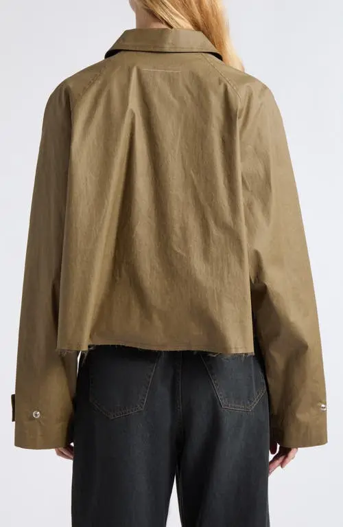 MAISON MARGIELA Cropped Sports Jacket With Raw Hem And Logo Detail