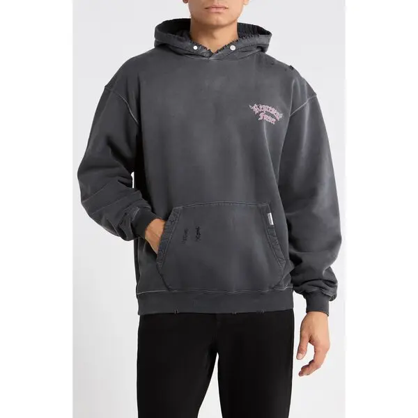 REPRESENT Duality Graphic Hoodie - Washed Black