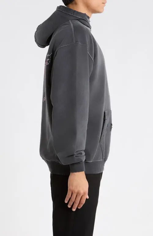 REPRESENT Duality Graphic Hoodie - Washed Black