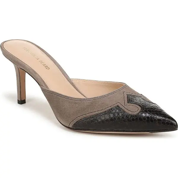 Veronica Beard Lisa Pointed Toe Heeled Mule - Bark/espresso