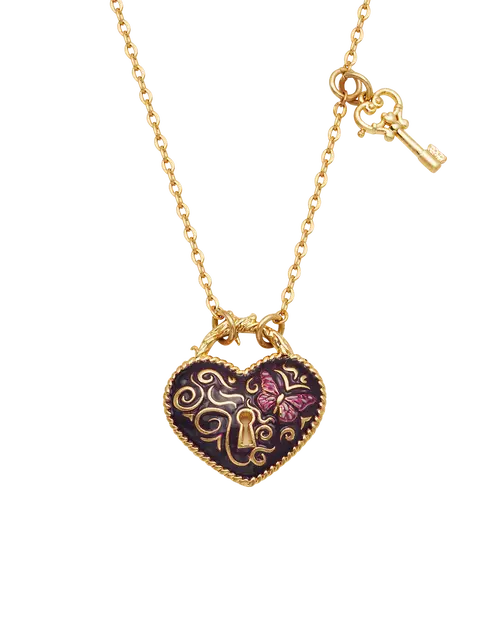 FABLE ENGLAND Eve Heart Lock & Key Necklace