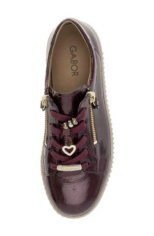 Gabor Collette Leather Sneaker - Mulberry