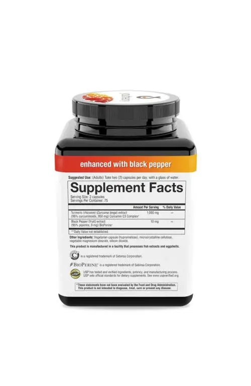 YOUTHEORY Turmeric Extra Strength 150 Vegetarian Capsules Supplement
