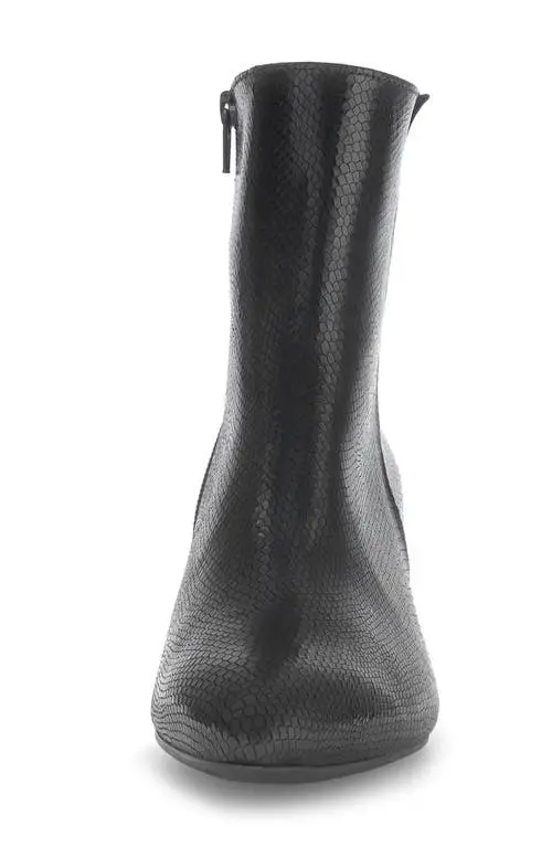 Gabor Sabine Croc Embossed Leather Bootie