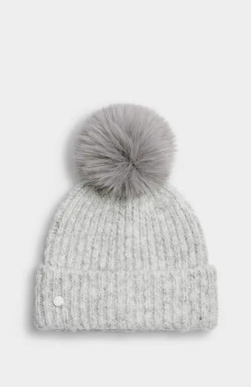 KATIE LOXTON Sequin Soft Knit Hat - Light Grey